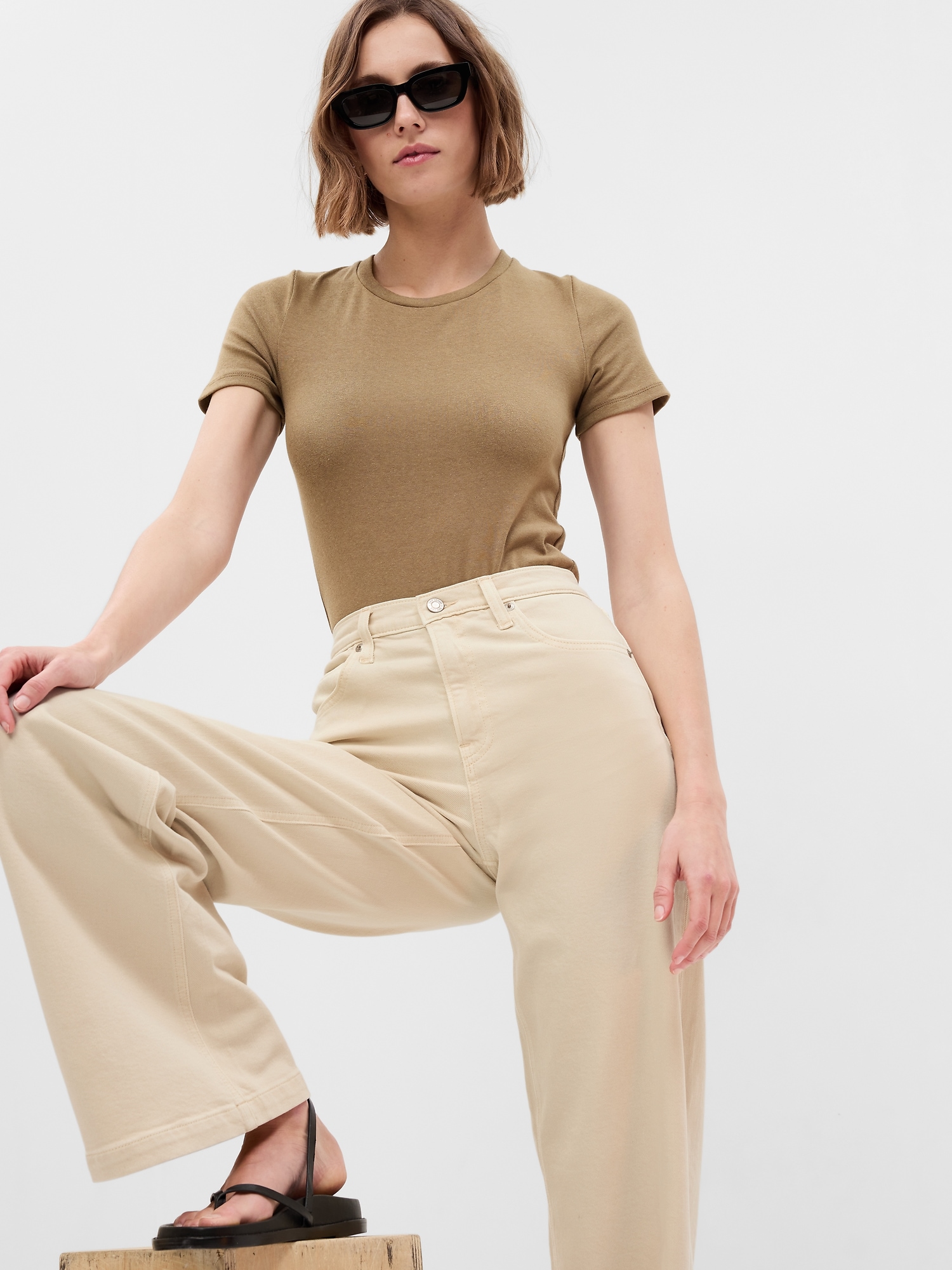 High Rise Stride Wide-Leg Jeans | Gap