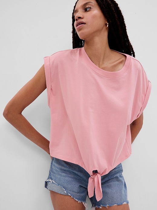 Organic Cotton Vintage Tie Front Dolman T Shirt Gap