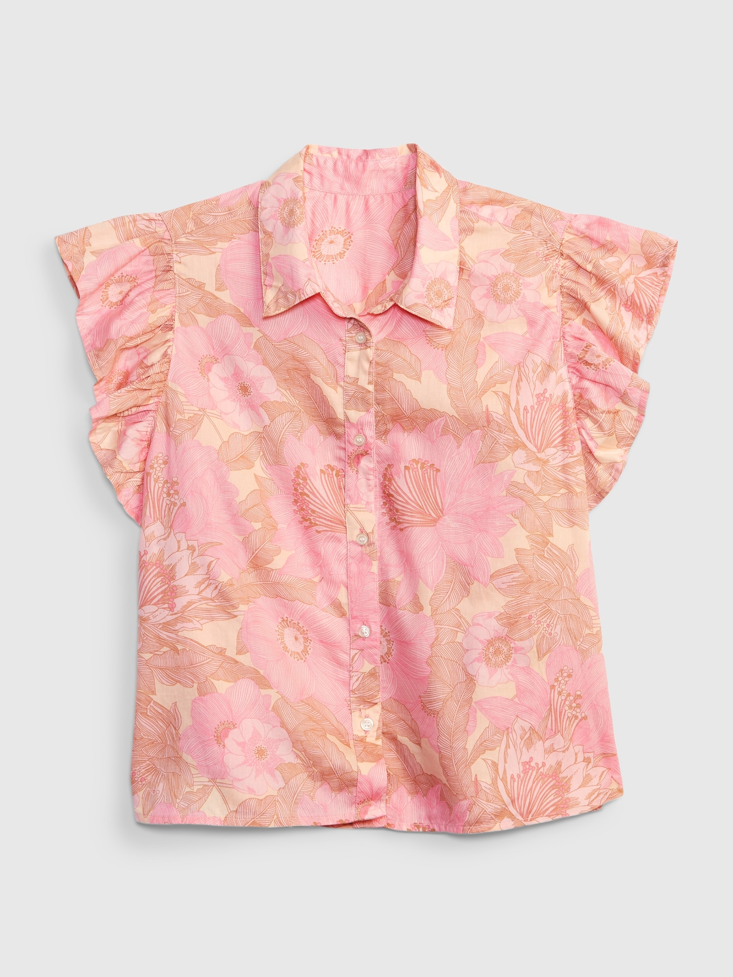 Ruffle Sleeve Cropped Shirt | Gap