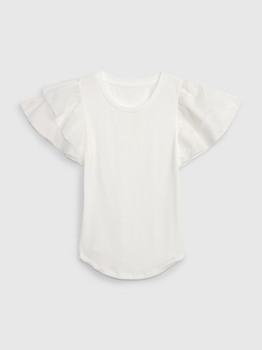 Mini Rib Ruffle Sleeve T-Shirt | Gap