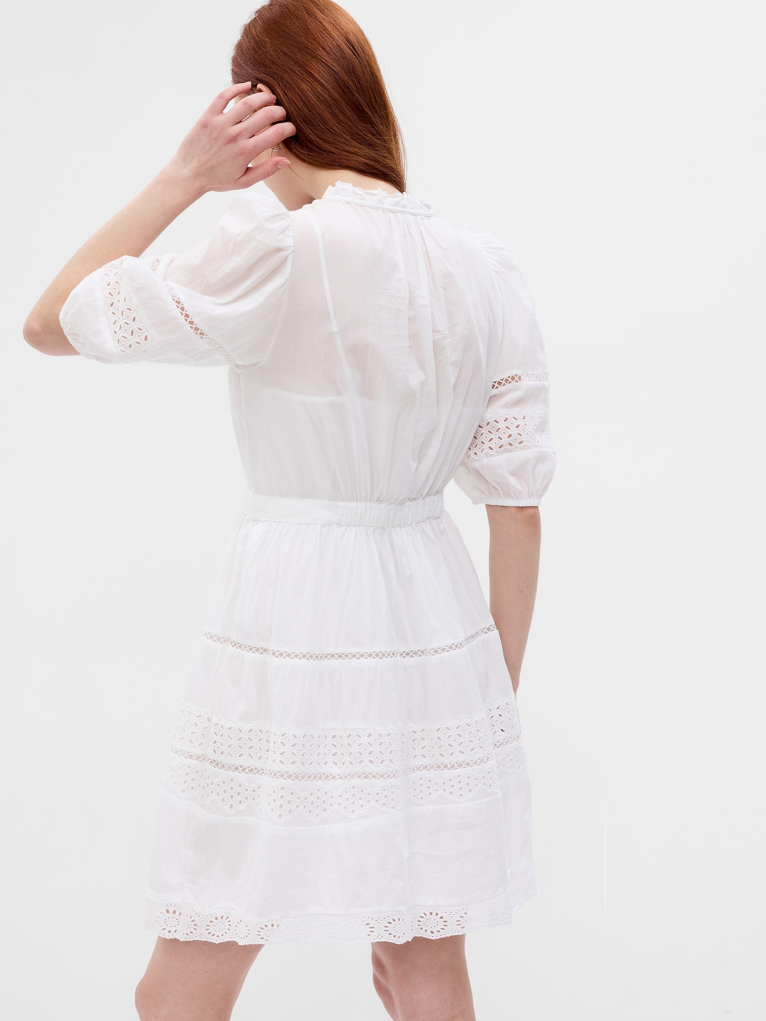 Puff Sleeve Lace Mini Dress | Gap