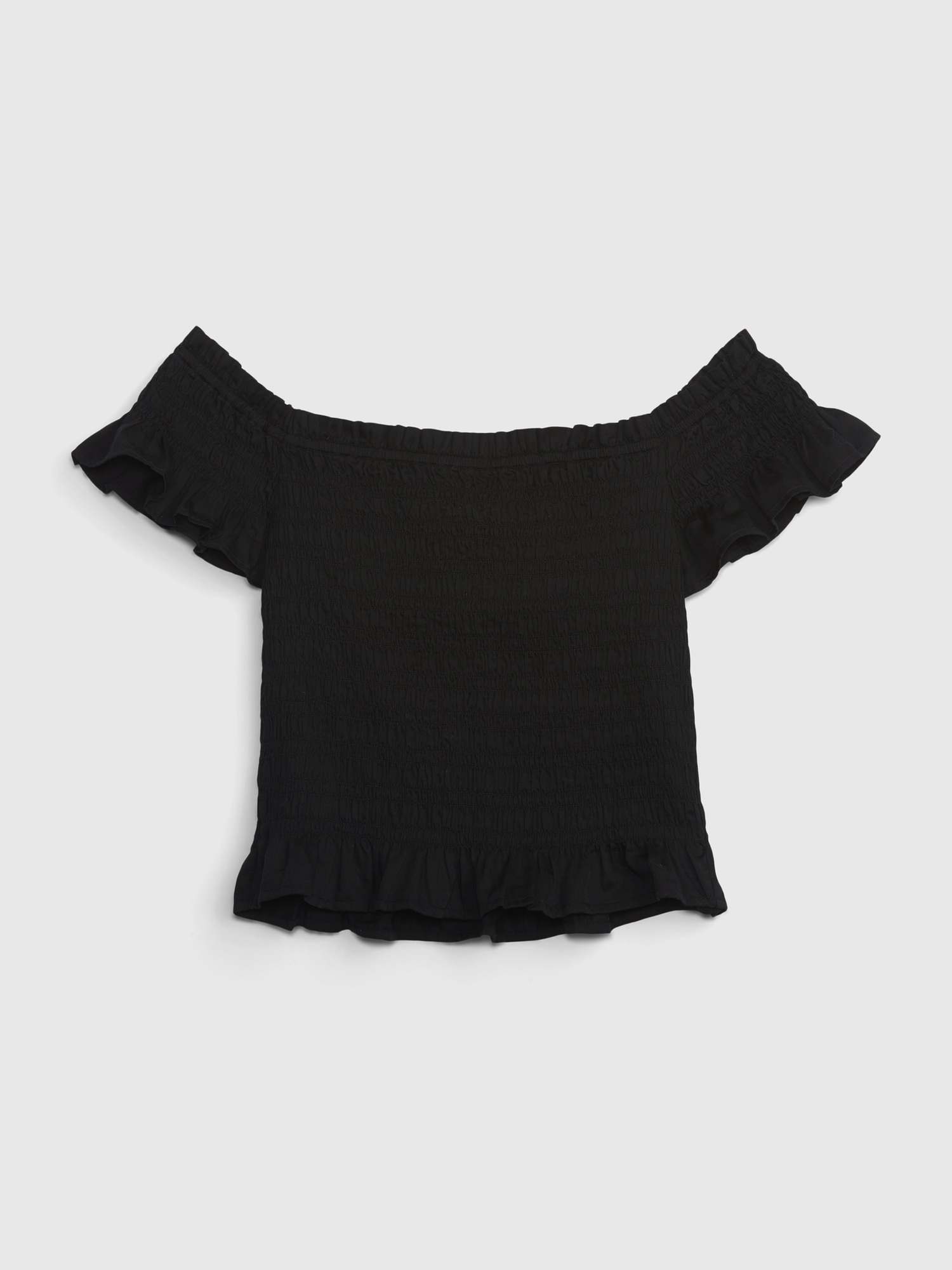 Cropped Ruffle Sleeve Smocked Peplum Top | Gap