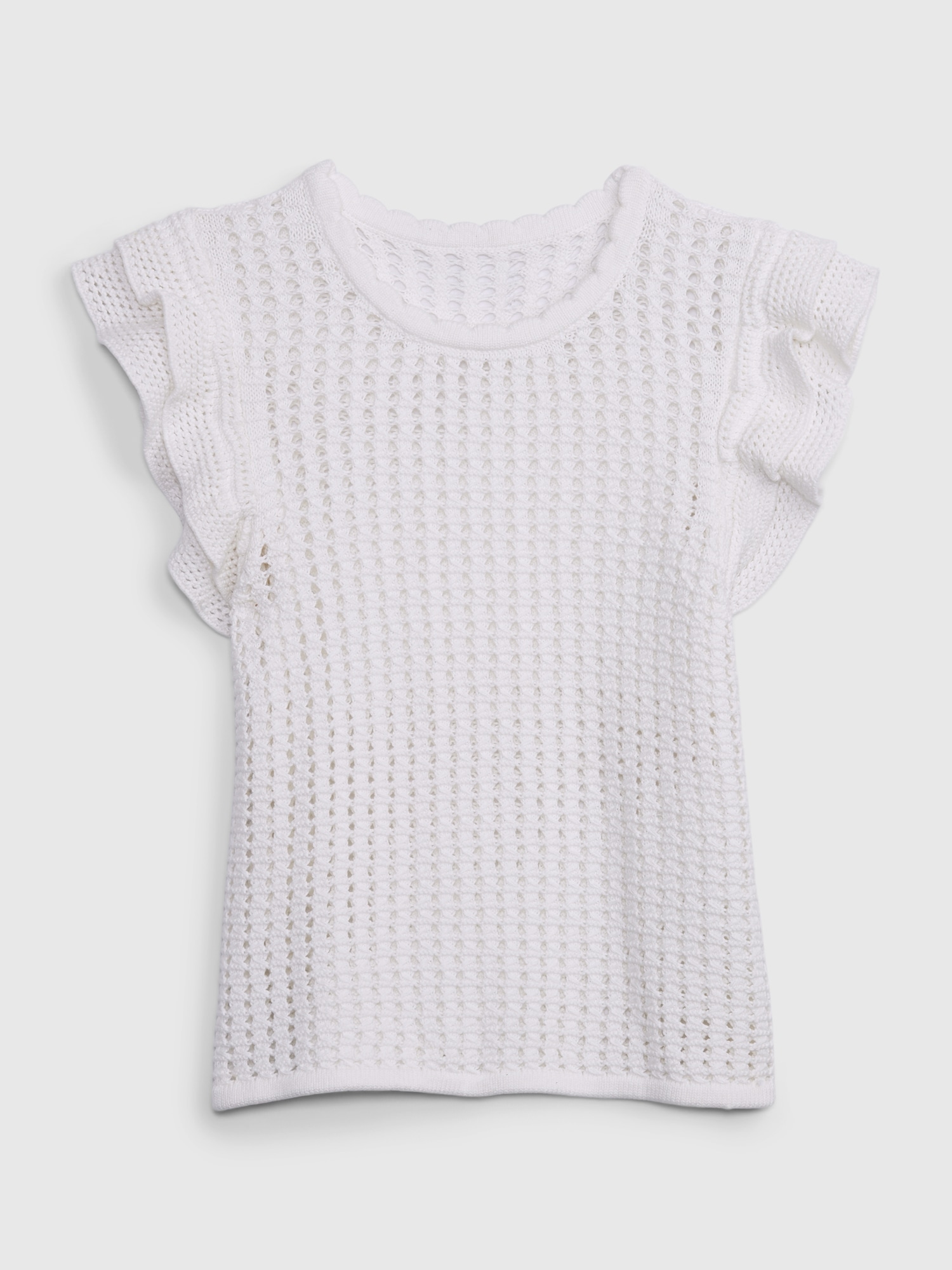 Flutter Sleeve Crochet Sweater | Gap