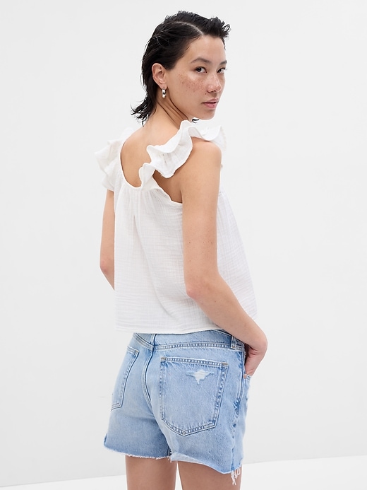 Crinkle Gauze Ruffle Tank Top | Gap