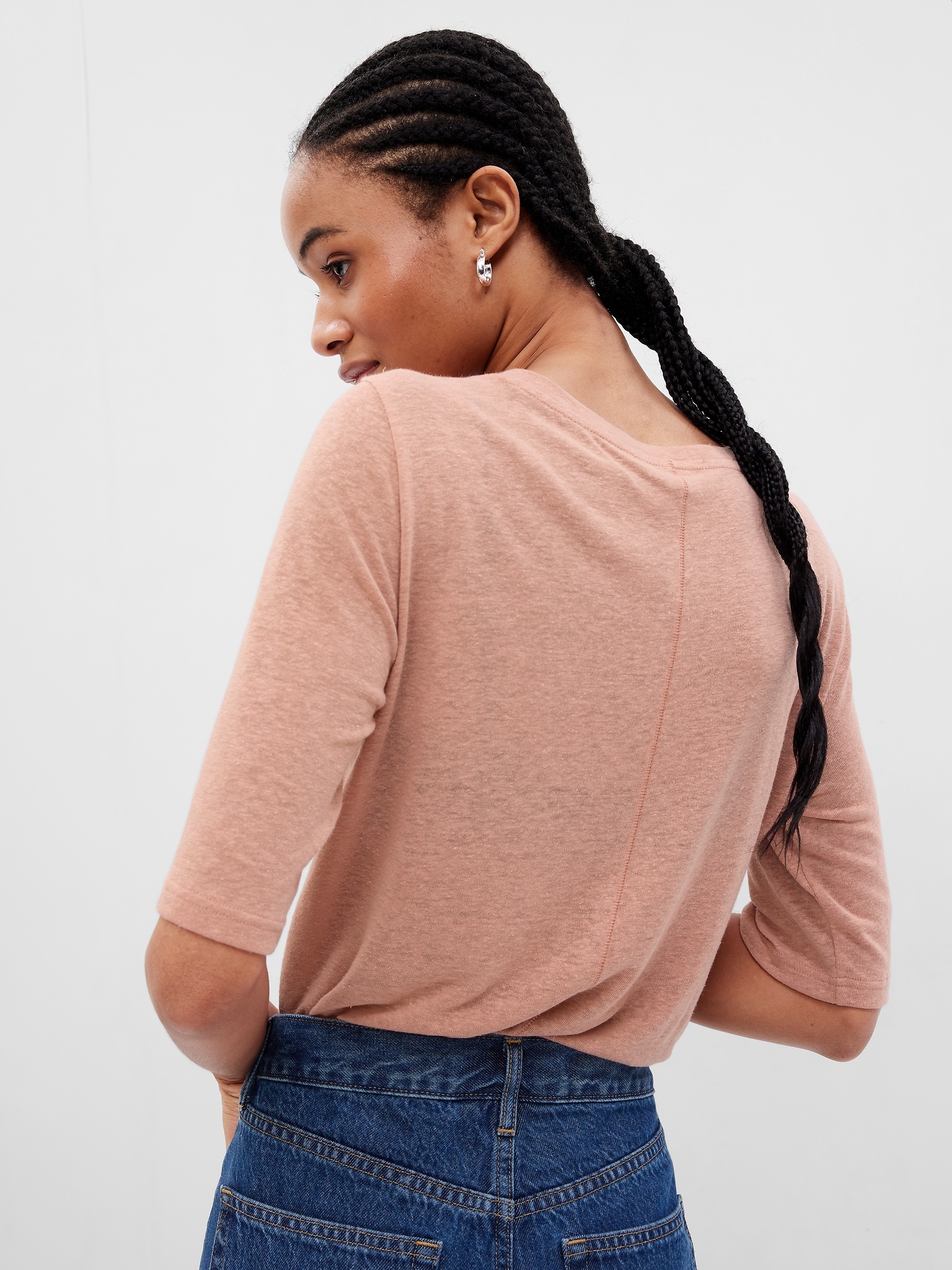 Linen-Blend Henley T-Shirt | Gap