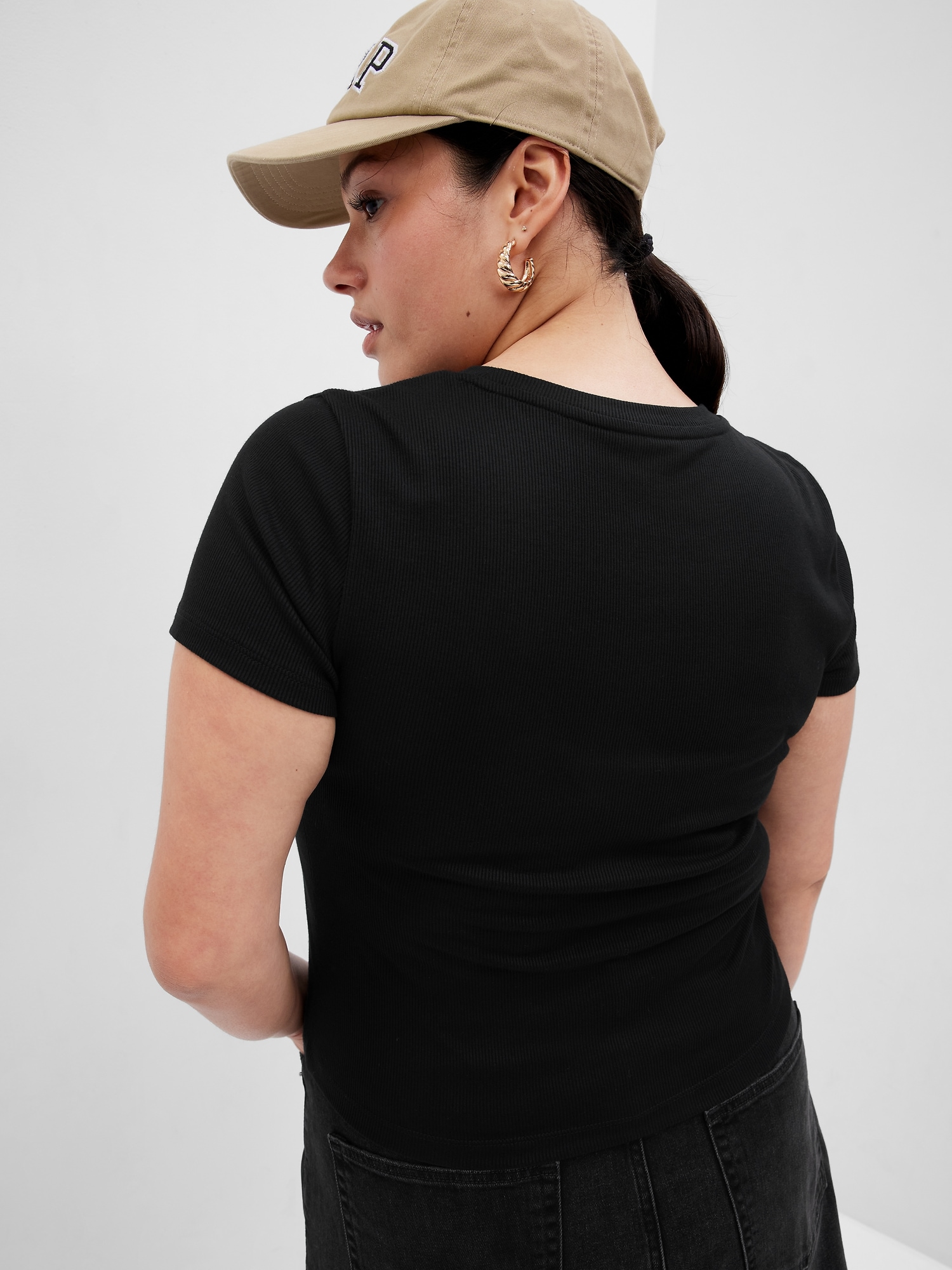 Mini Rib Cropped T-Shirt | Gap