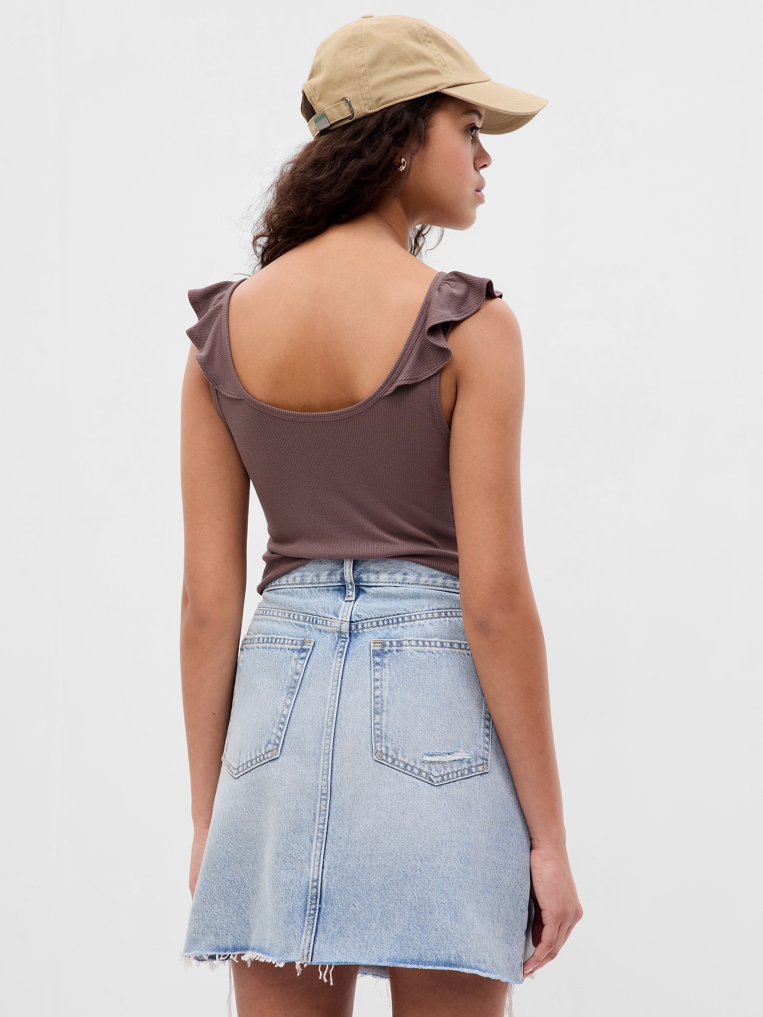 Mini Rib Flutter Tank Top | Gap