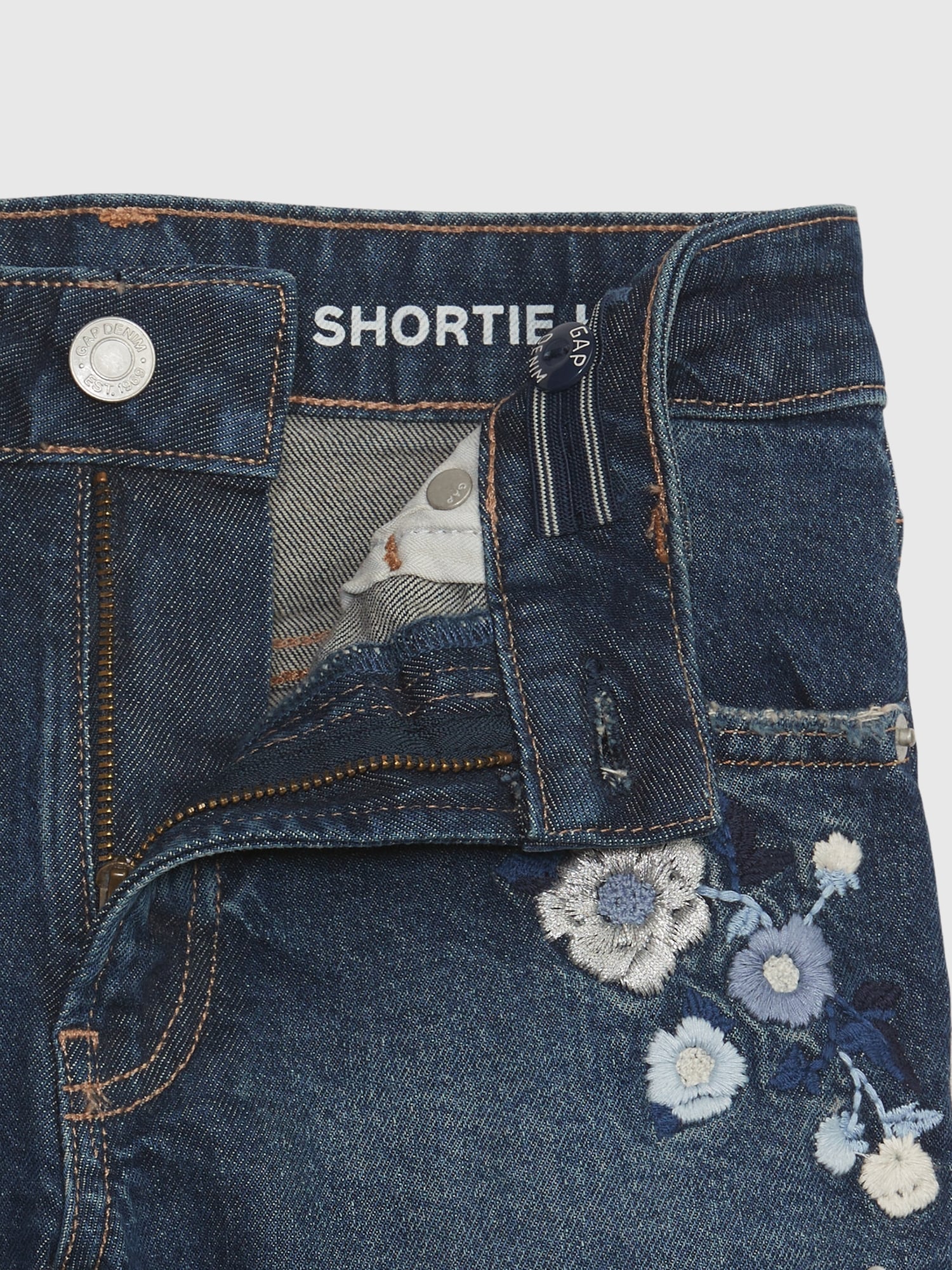 Kids High Rise Embroidered Shortie Shorts | Gap