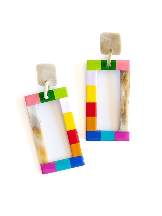 Rainbow Colorblock Earrings | Gap