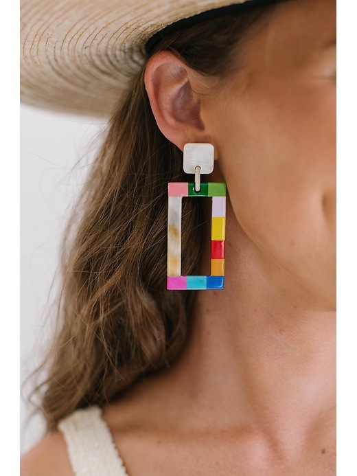 Rainbow Colorblock Earrings | Gap