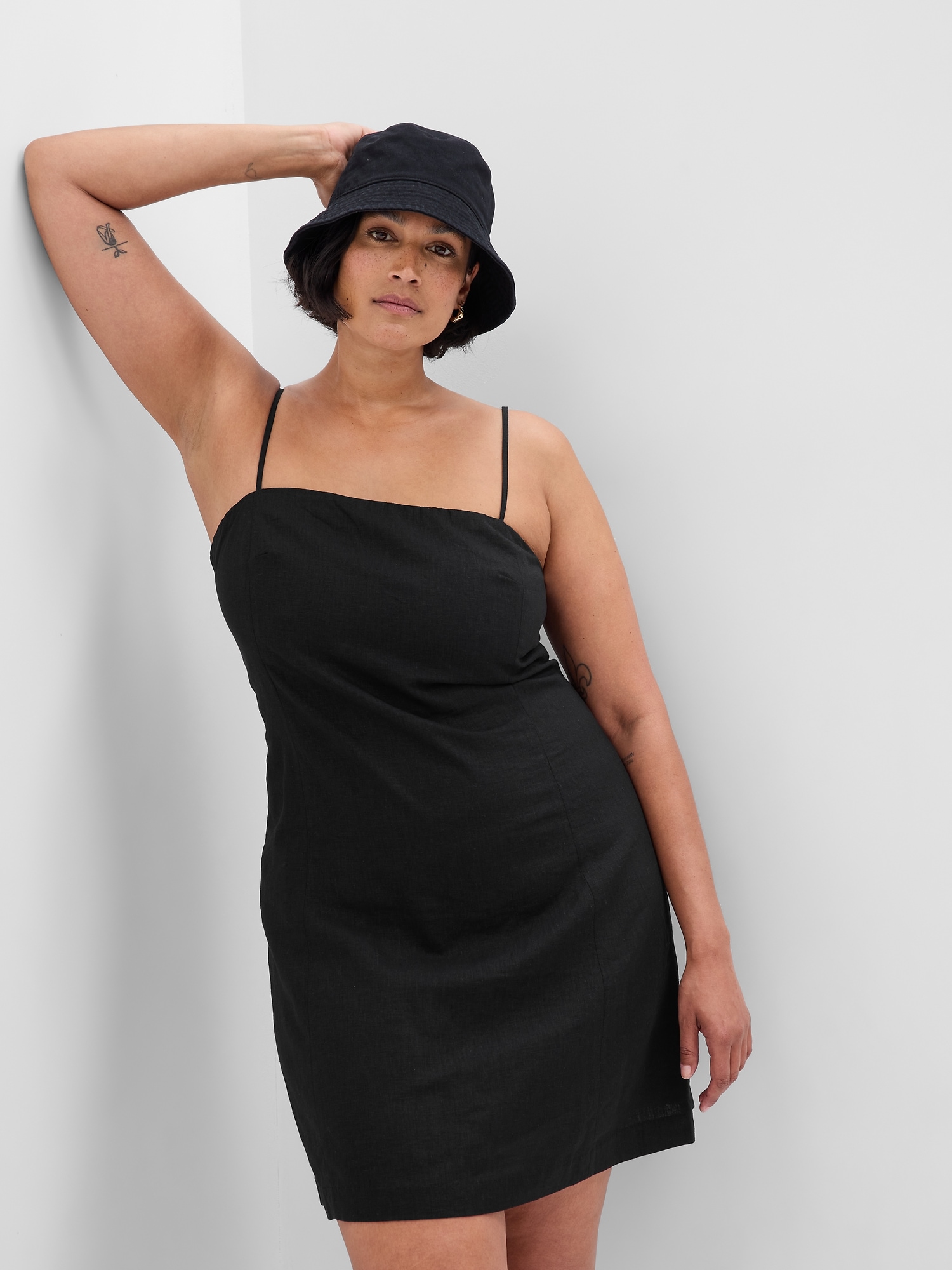 Linen-Blend Mini Dress | Gap