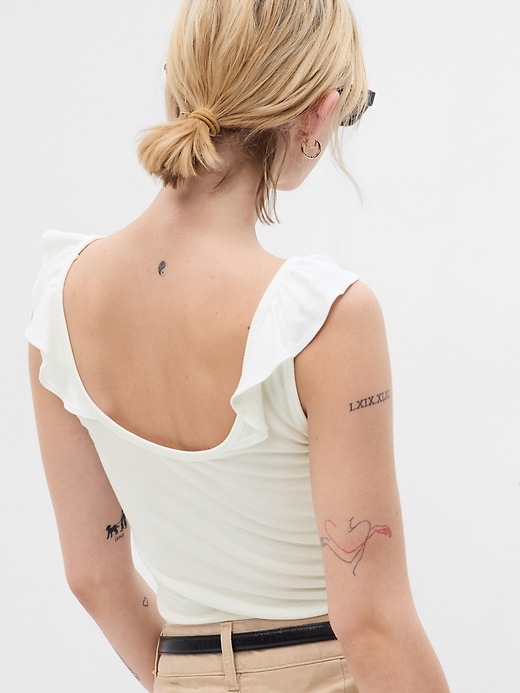 Mini Rib Flutter Tank Top | Gap