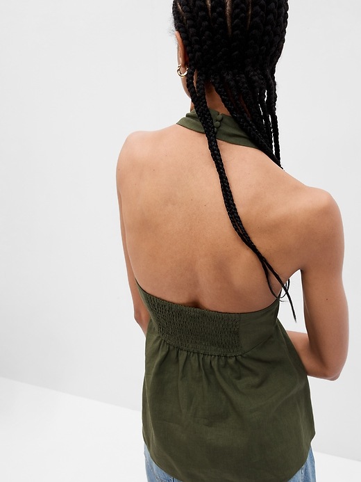 Linen-Blend Halter Top | Gap