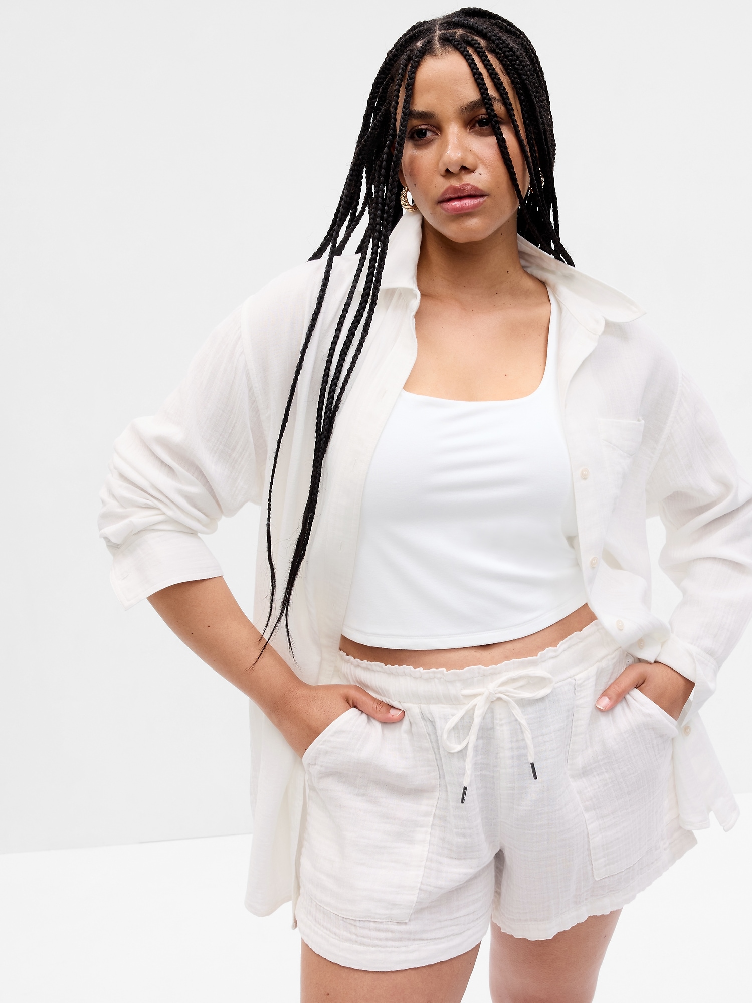 Crinkle Gauze Weekend Tunic | Gap