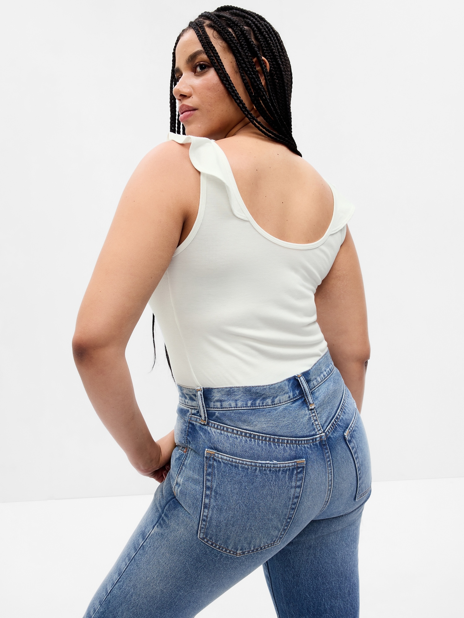 Mini Rib Flutter Tank Top | Gap
