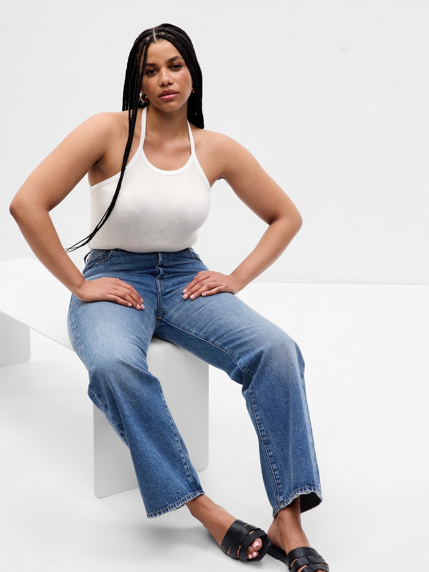 Essential Rib Halter Tank Top | Gap