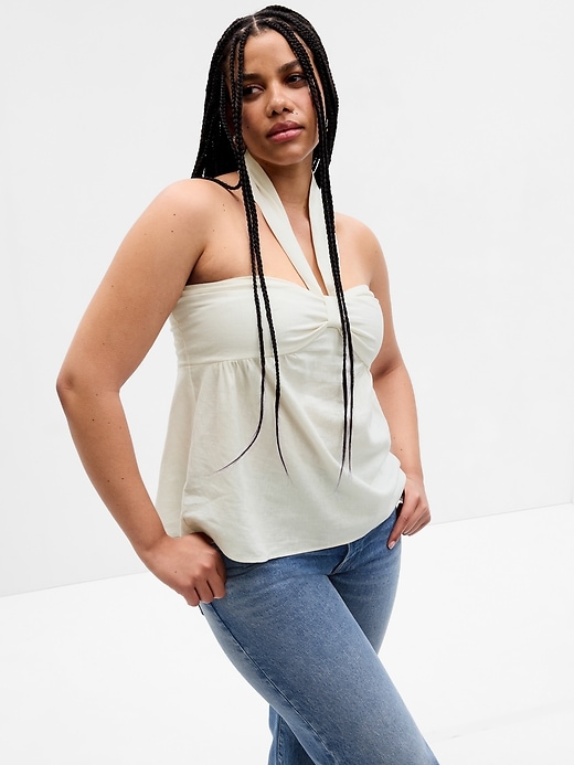 Linen-Blend Halter Top | Gap
