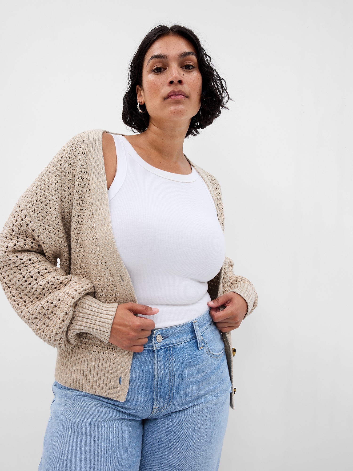 Mixed Stitch Cardigan | Gap