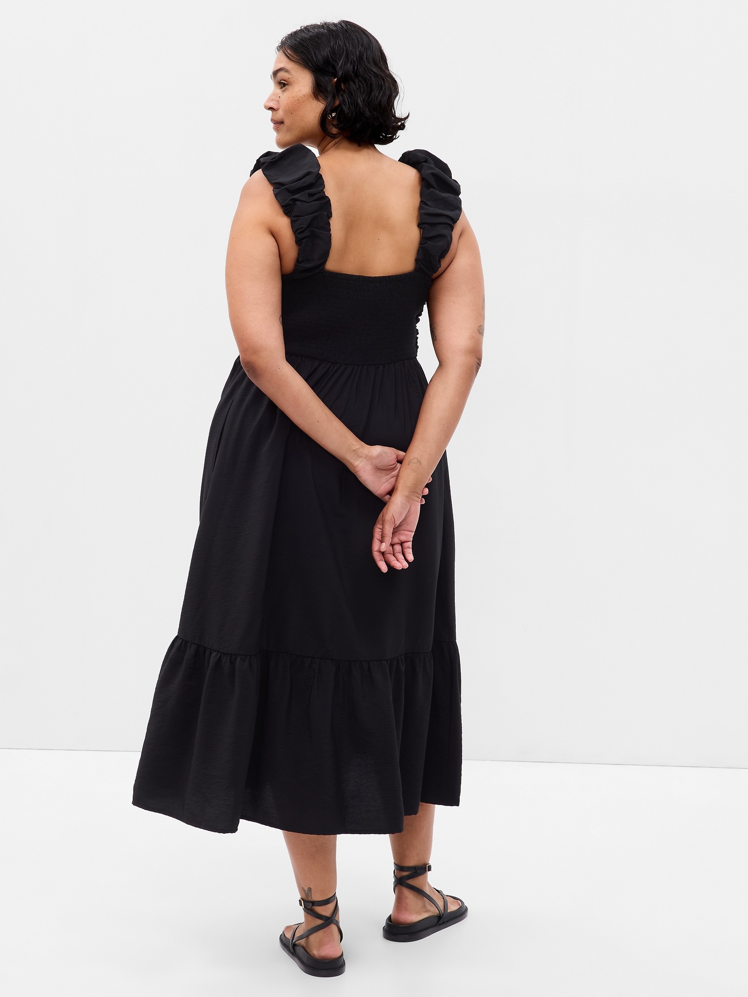 Ruched Tiered Midi Dress | Gap