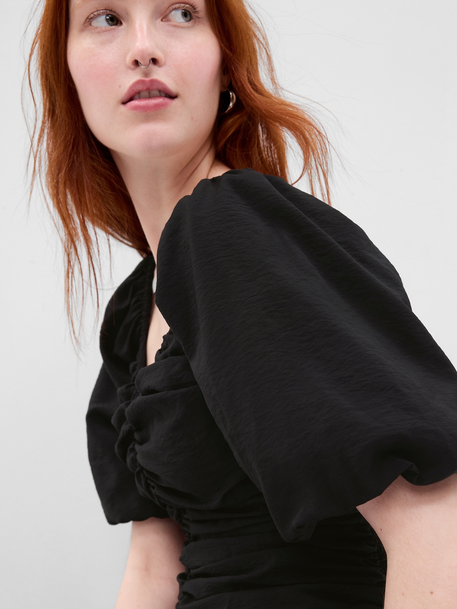 Puff Sleeve Ruched Top | Gap