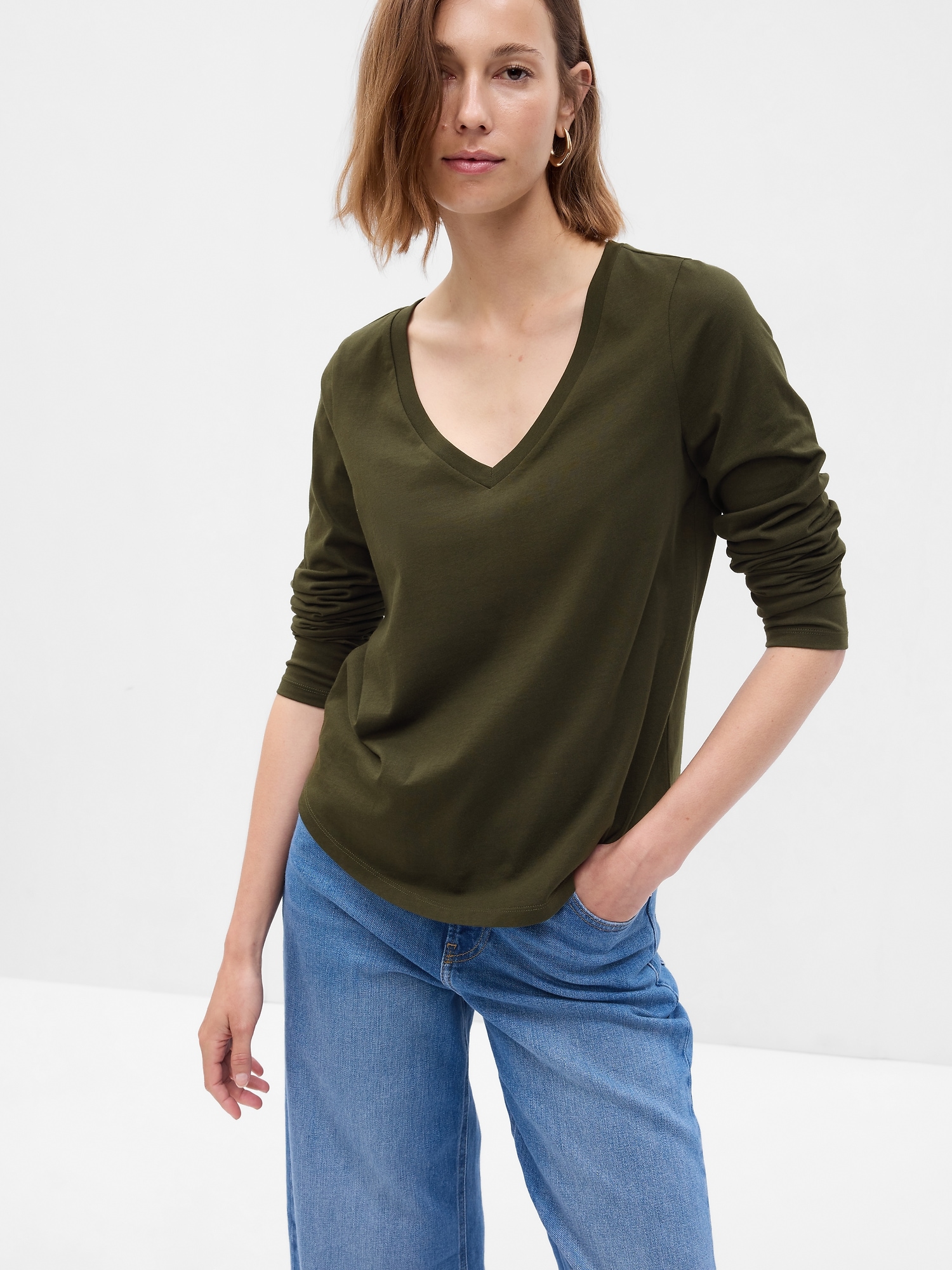 Organic Cotton Vintage V Neck T Shirt Gap