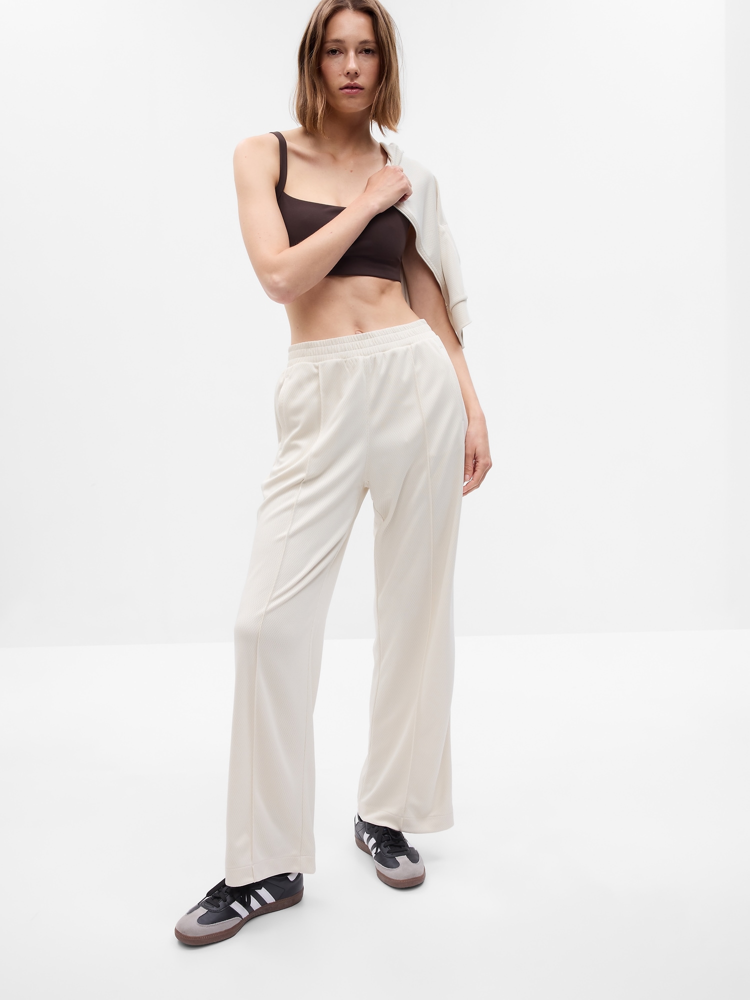 GapFit High Rise Seamed Mesh Pants | Gap