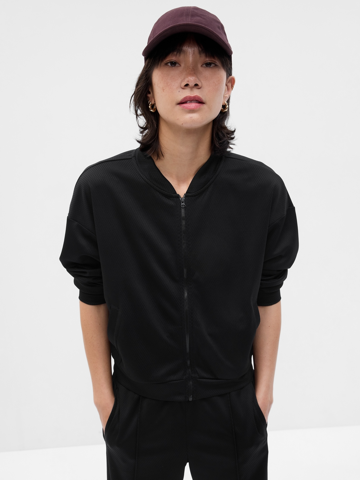 GapFit Mesh Bomber Jacket | Gap