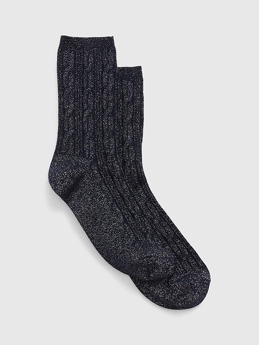 Glitter Cable Knit Crew Socks Gap