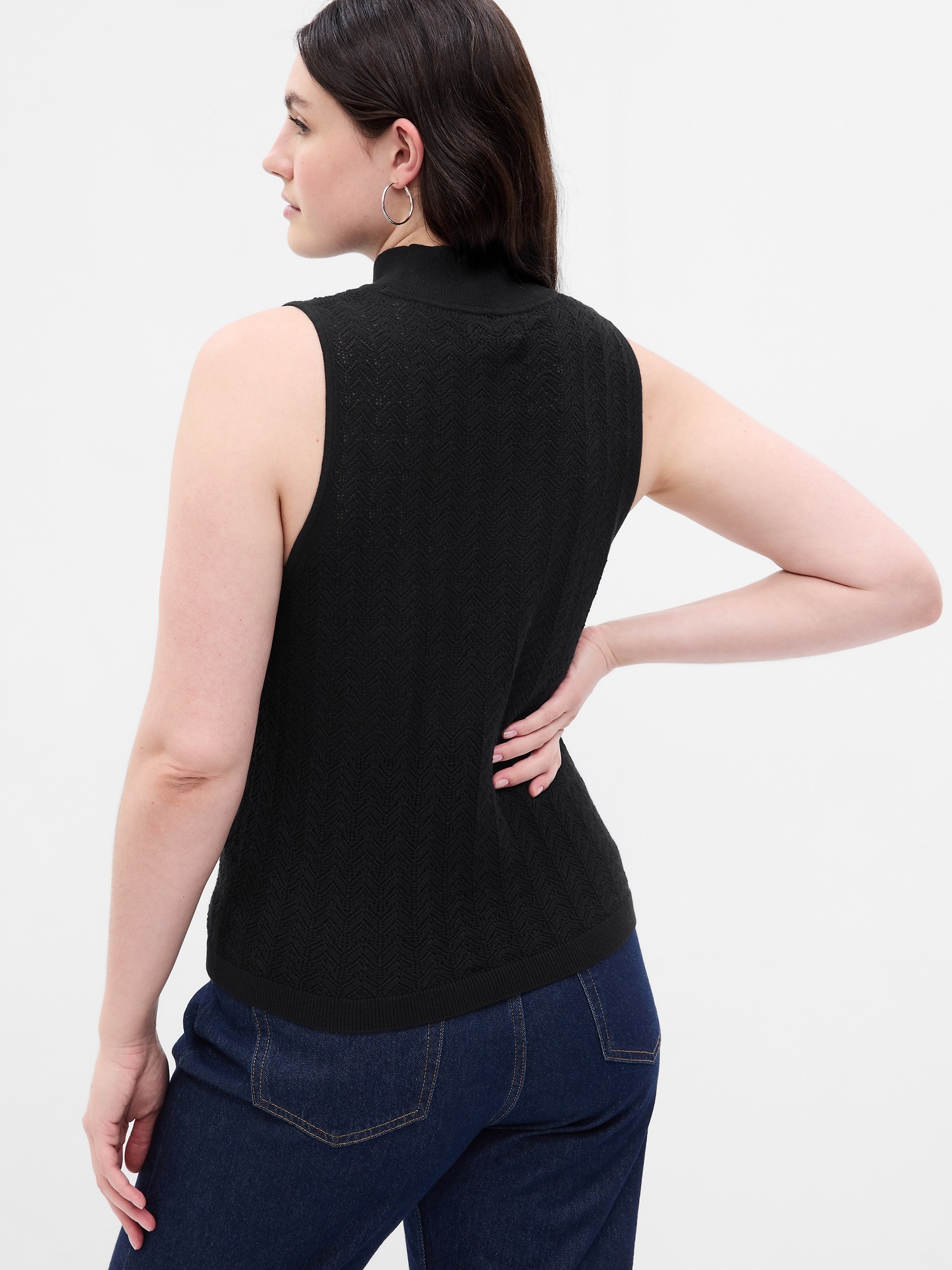 Pointelle Mockneck Sweater Tank | Gap
