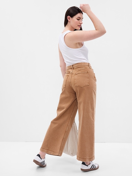 High Rise Stride Wide-Leg Ankle Jeans | Gap