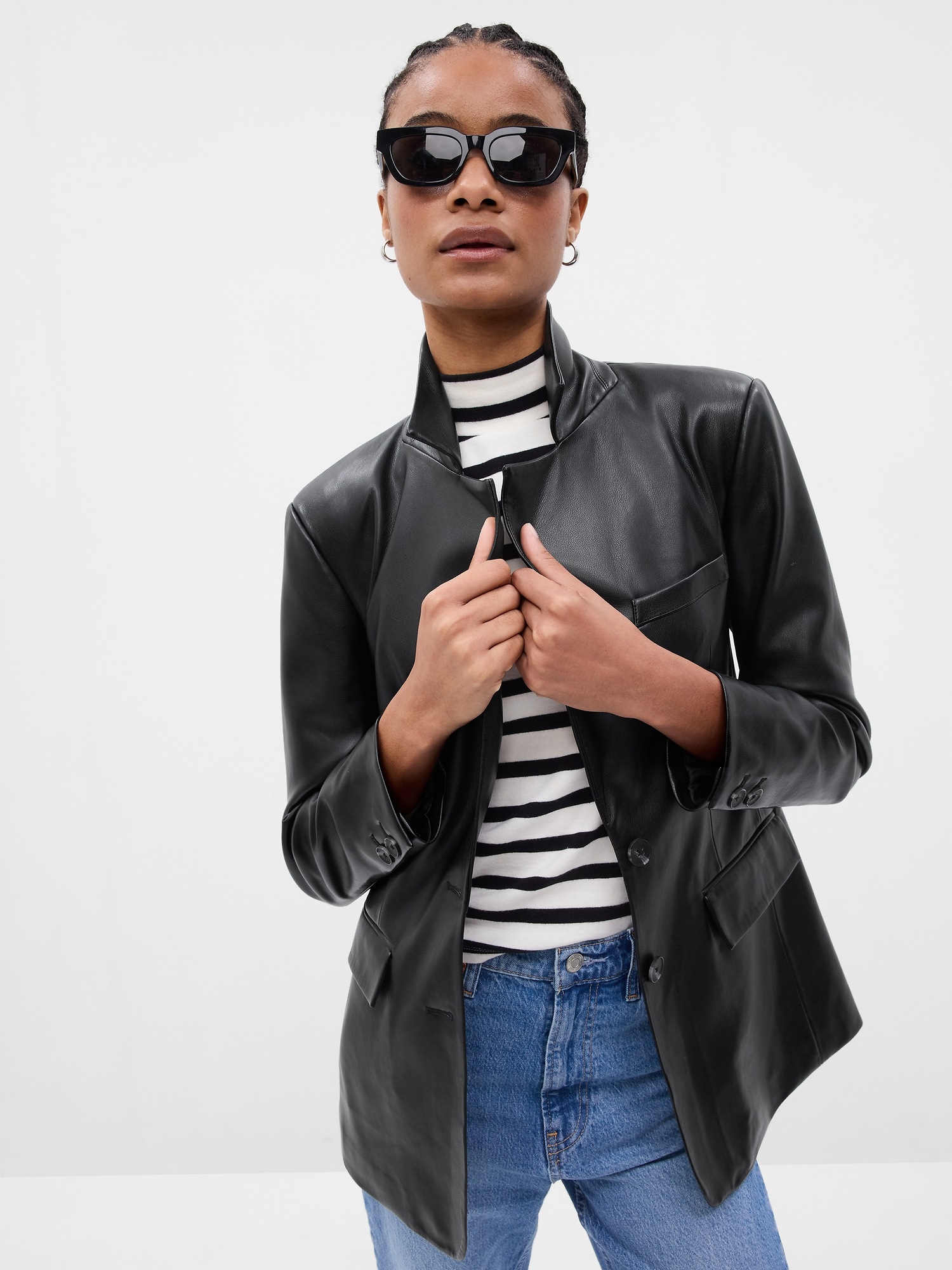 Vegan Leather Blazer Gap Vegan Leather Blazer Gap