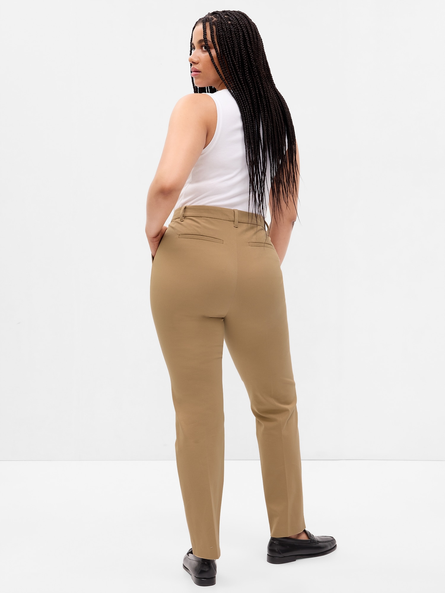Mid Rise BiStretch Ankle-Zip Slim Pants | Gap