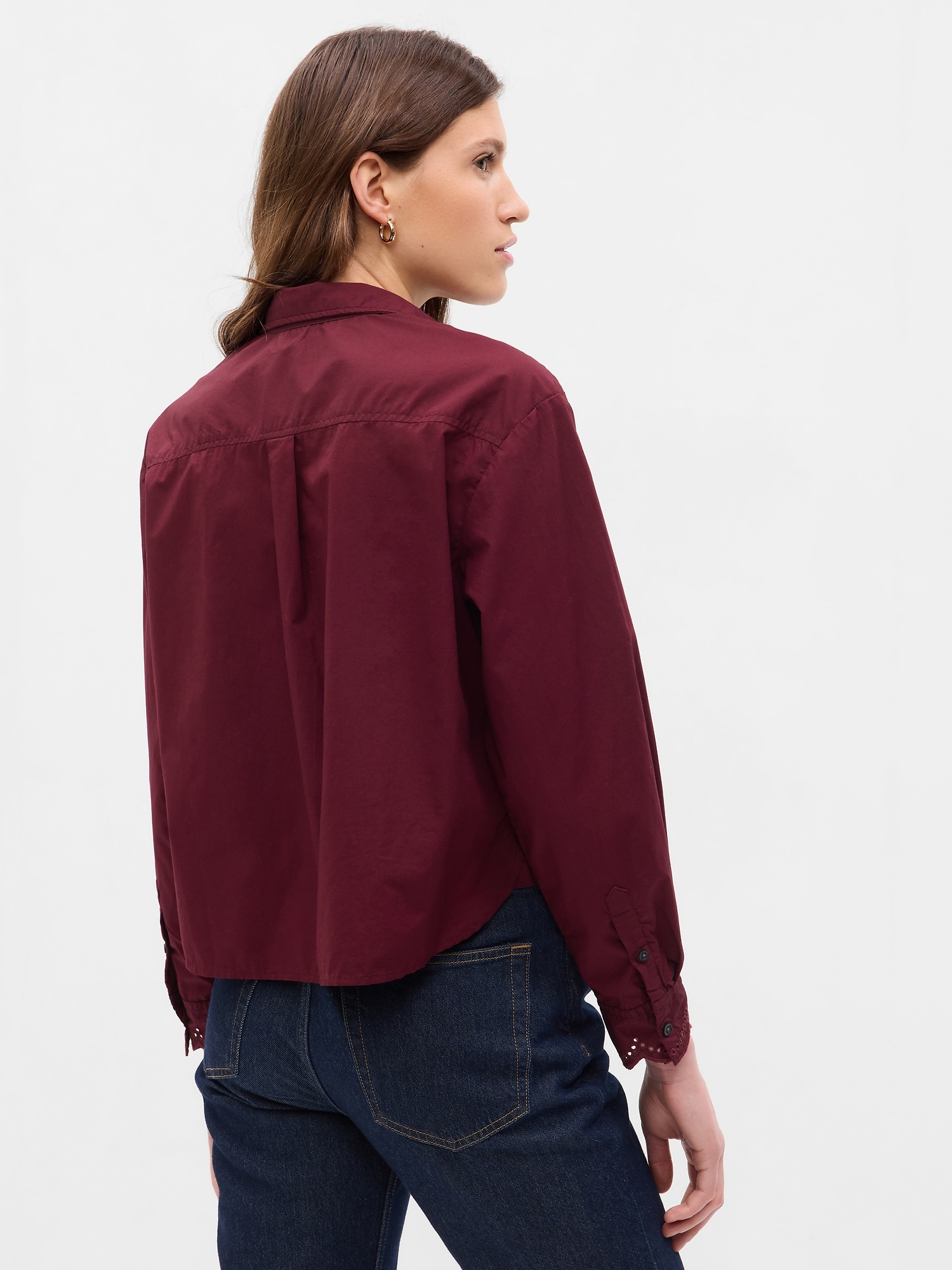 Eyelet Cropped Shirt | Gap