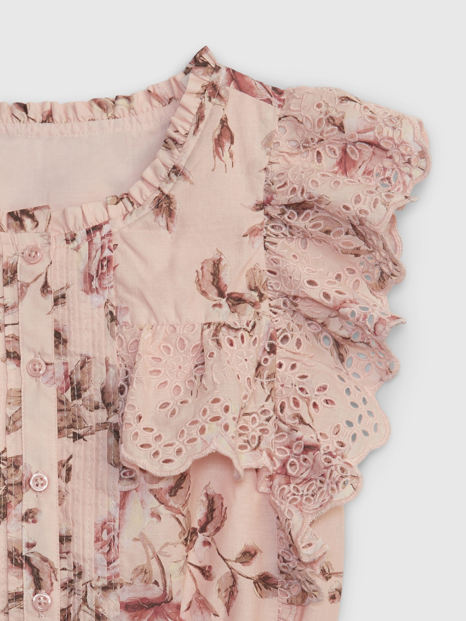 Gap × LoveShackFancy Kids Floral Ruffle Button-Front Top | Gap