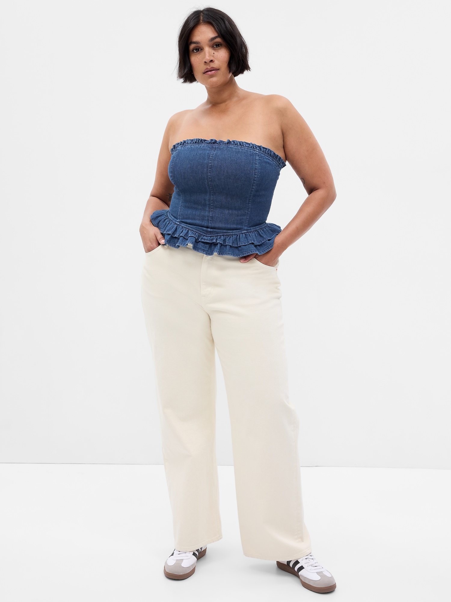 Gap × LoveShackFancy Denim Corset Top | Gap