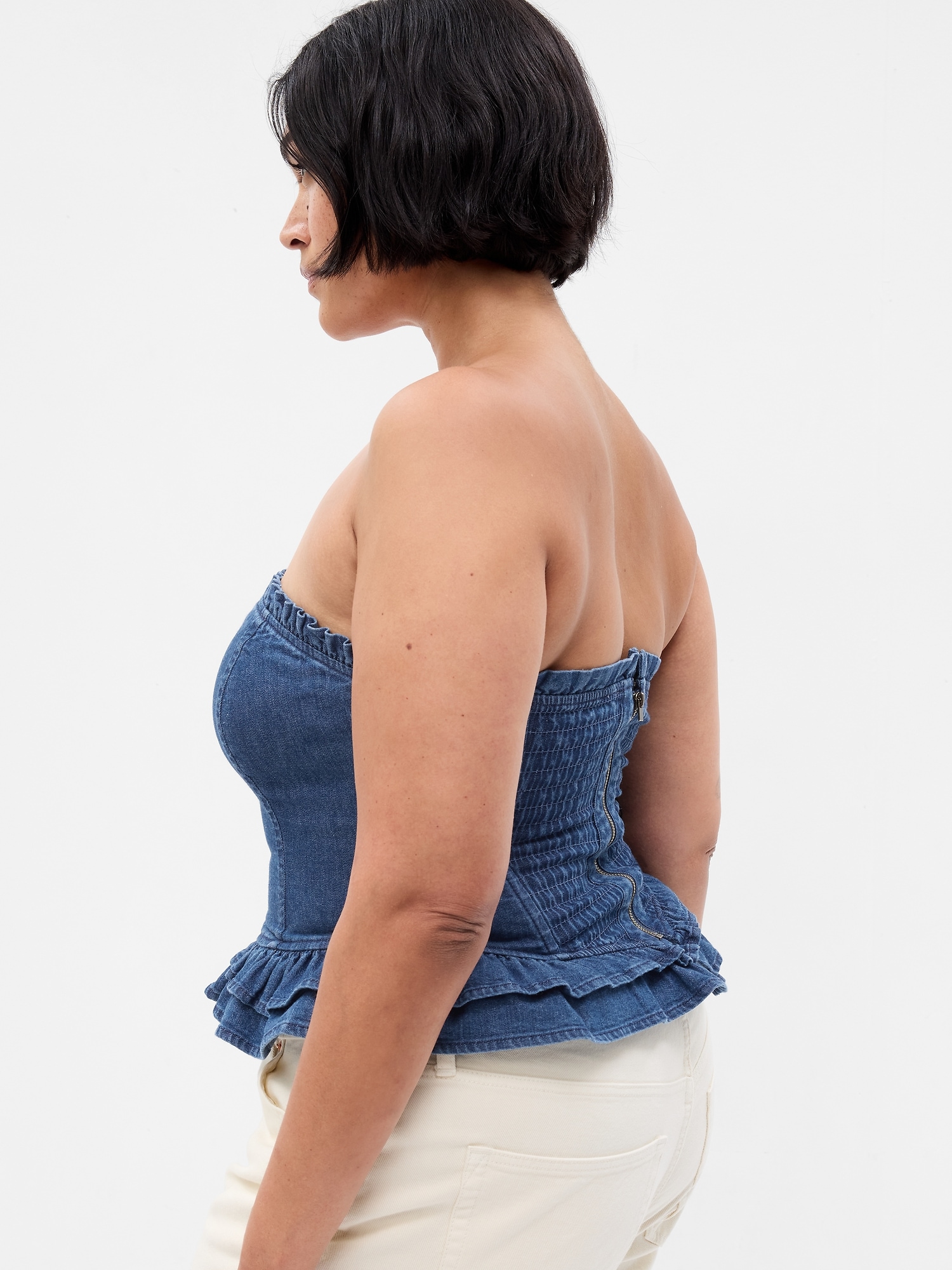 Gap × LoveShackFancy Denim Corset Top | Gap