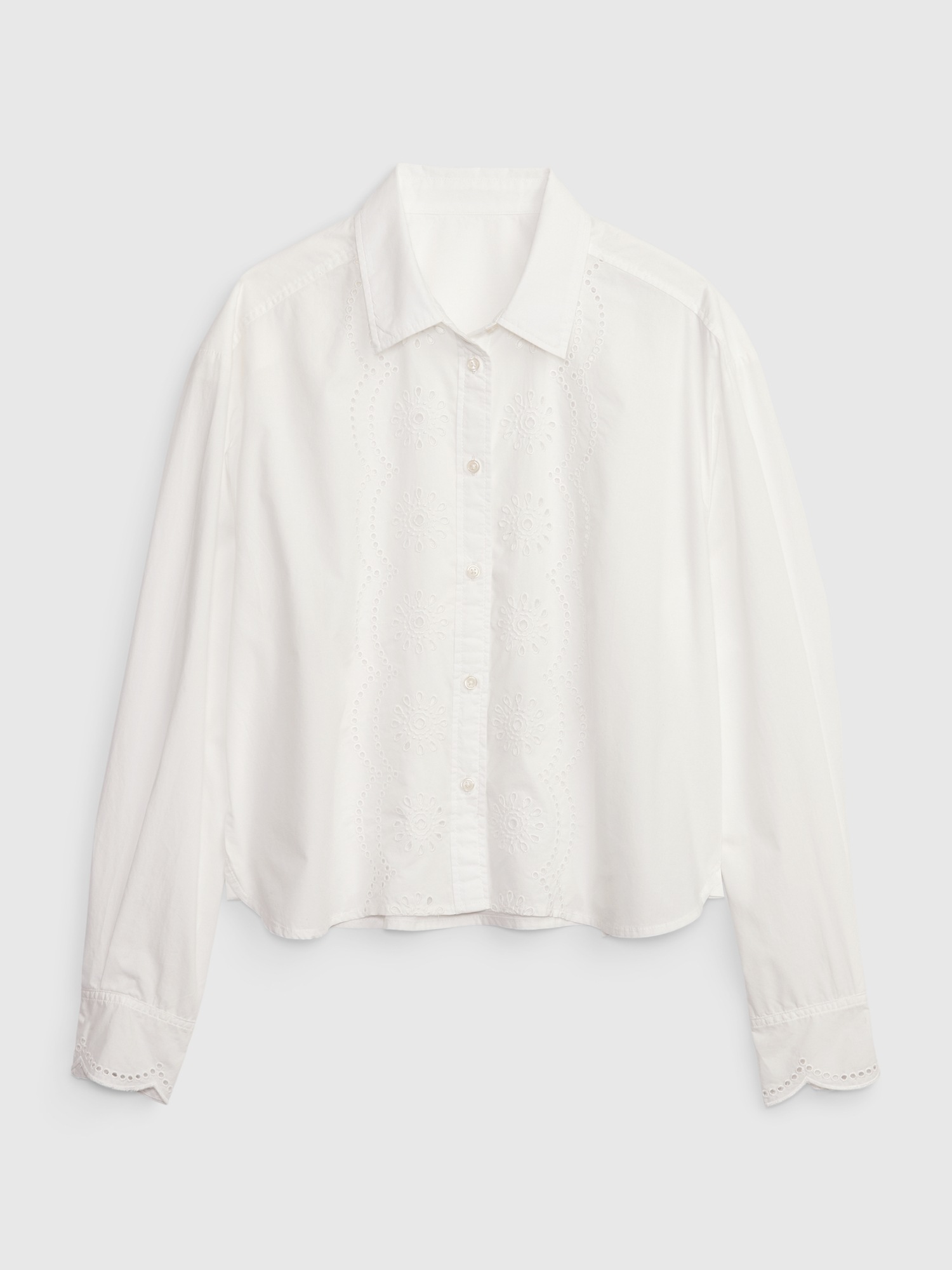 Eyelet Cropped Shirt Gap eyelet-cropped-shirt-gap
