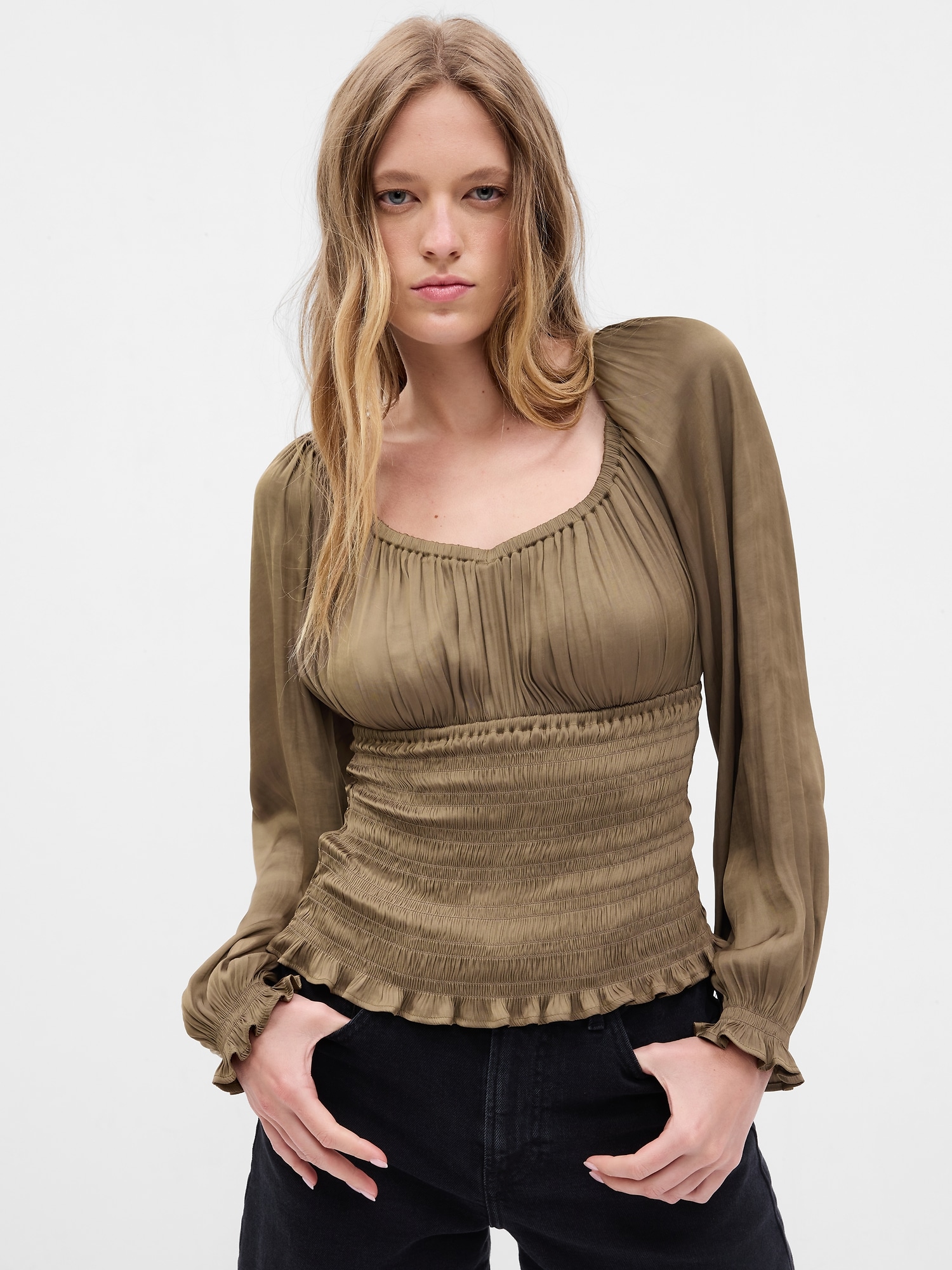 Smocked-Waist Top | Gap