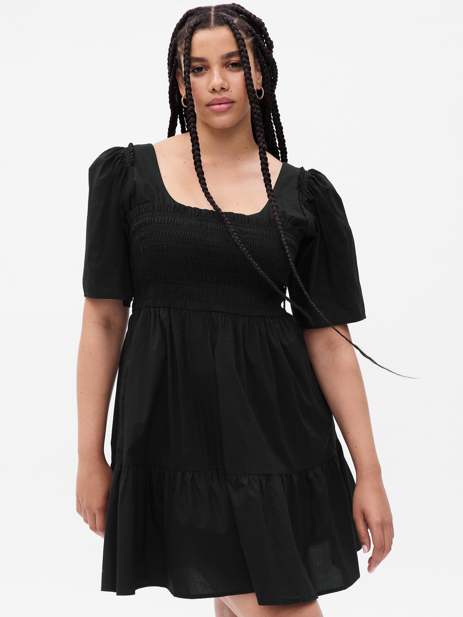 Puff Sleeve Smocked Mini Dress | Gap