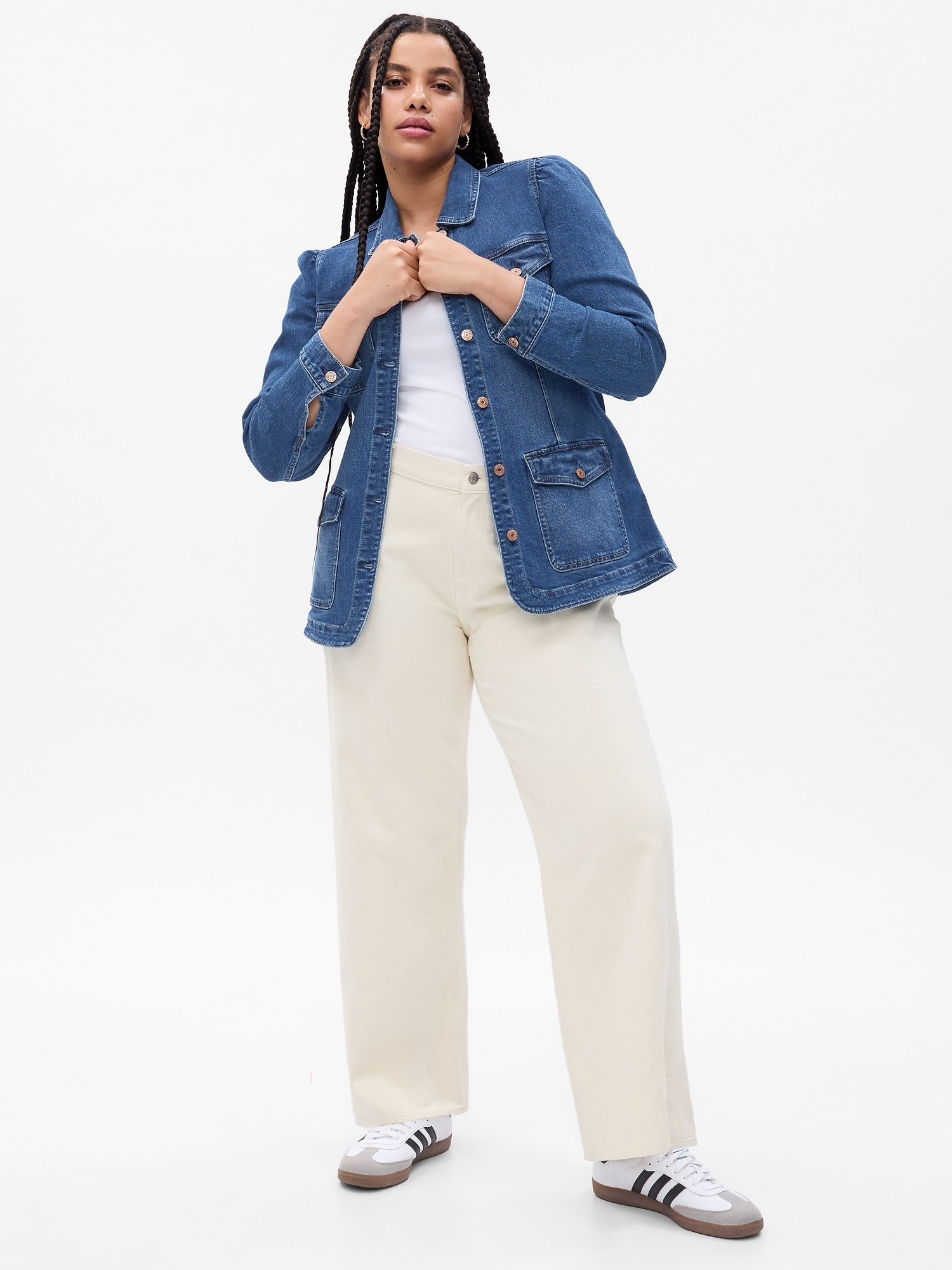 Puff Sleeve Denim Jacket | Gap