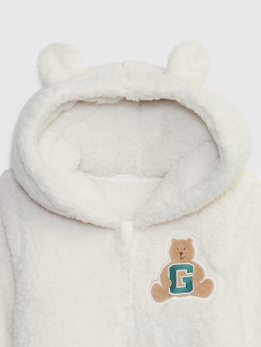 Baby & Toddler Recycled Sherpa Hoodie PJ One-Piece | Gap