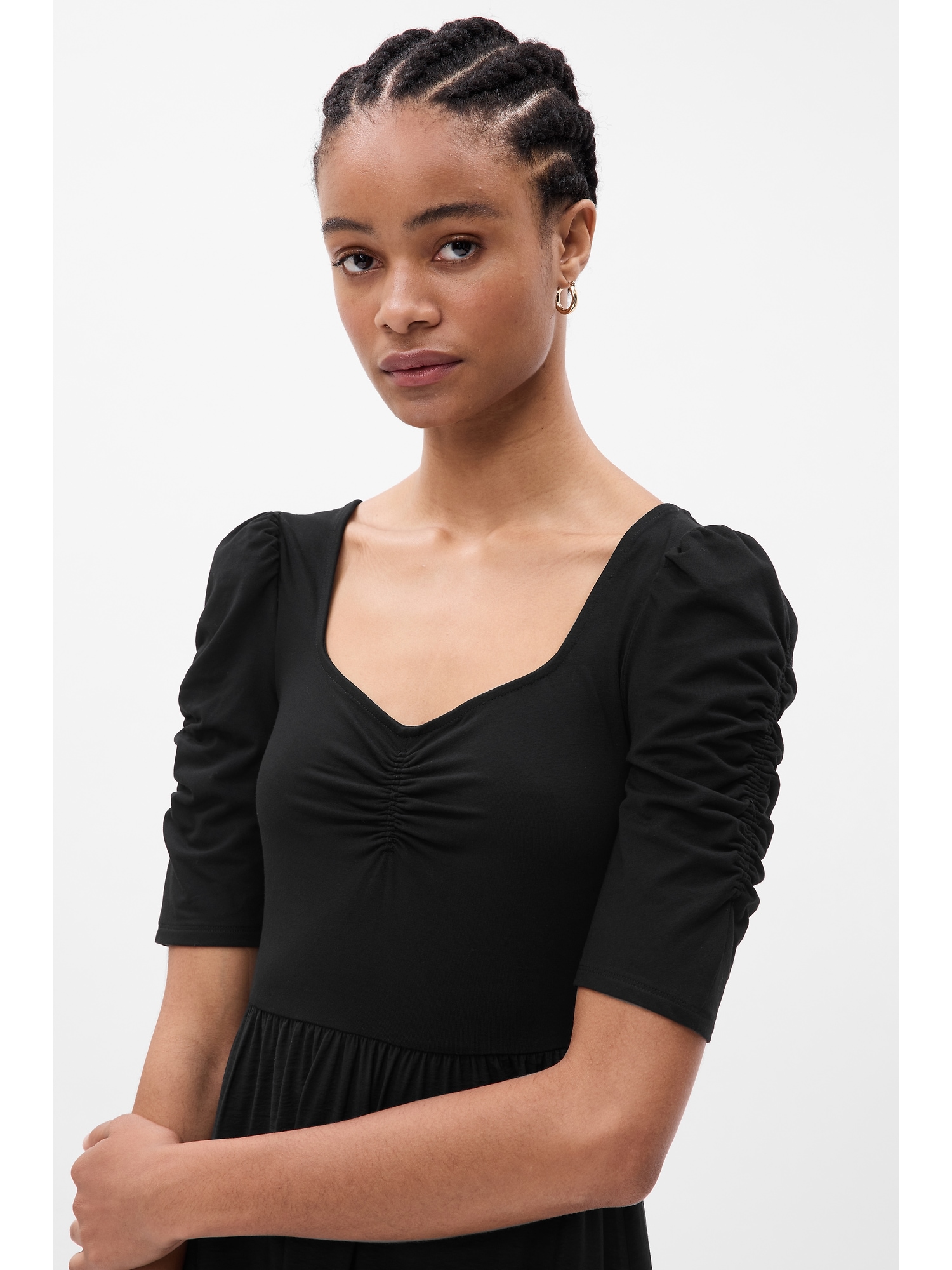 Ruched Tiered Midi Dress | Gap