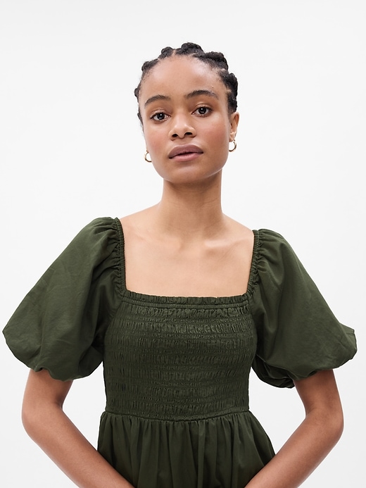 Puff Sleeve Smocked Mini Dress | Gap