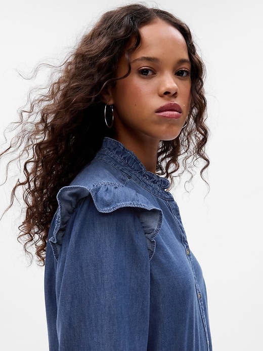 Ruffle Denim Shirt | Gap