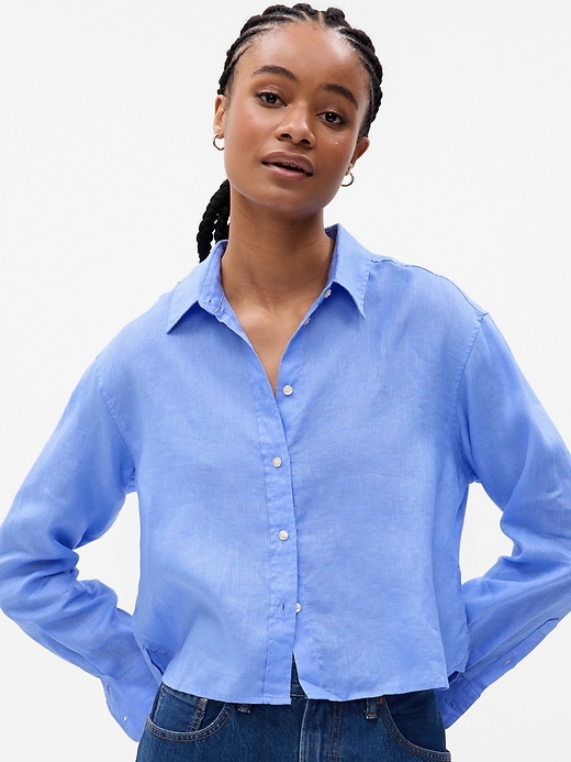 Linen Cropped Shirt | Gap