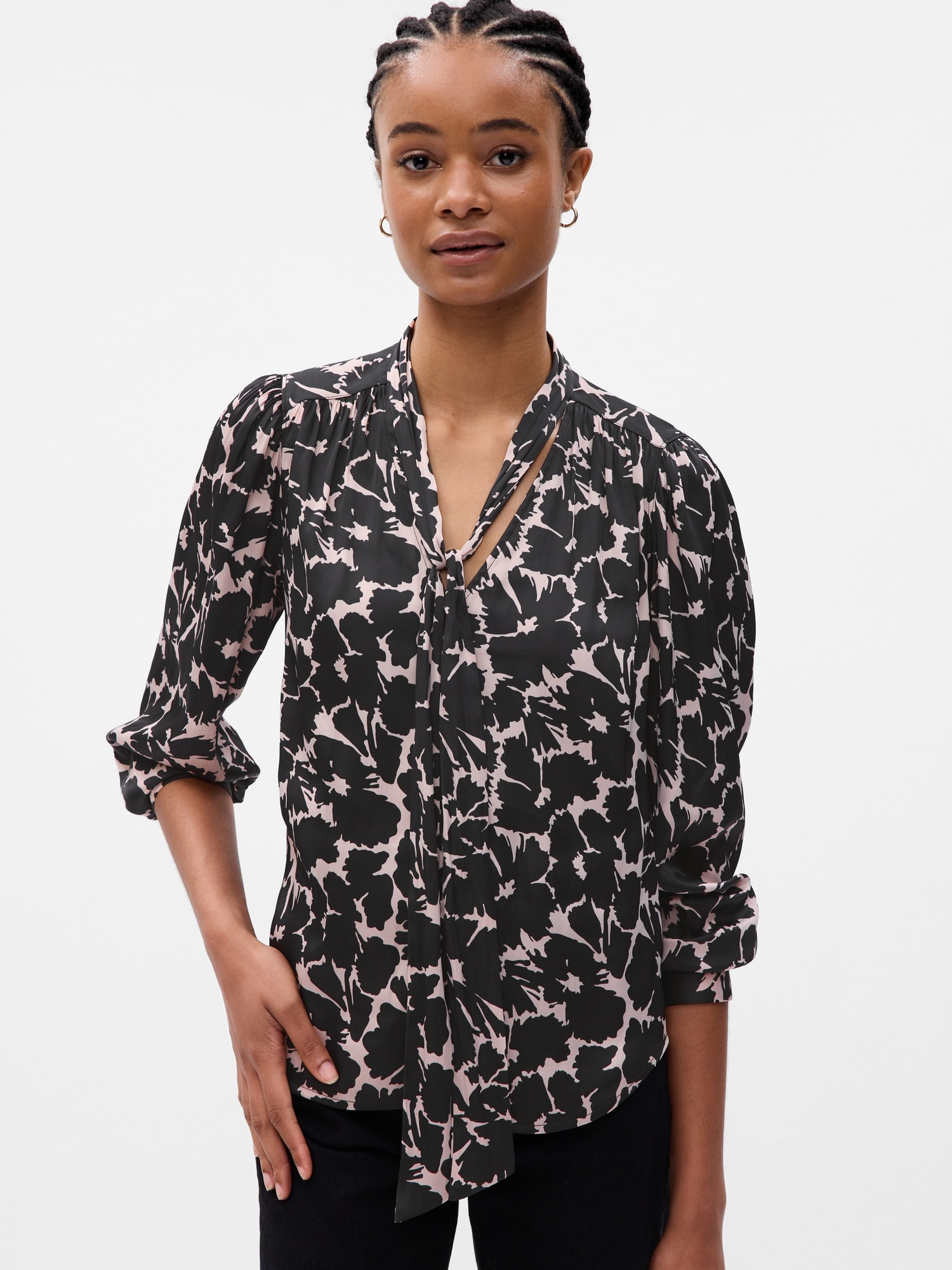 black and white blouse Cinosural International School