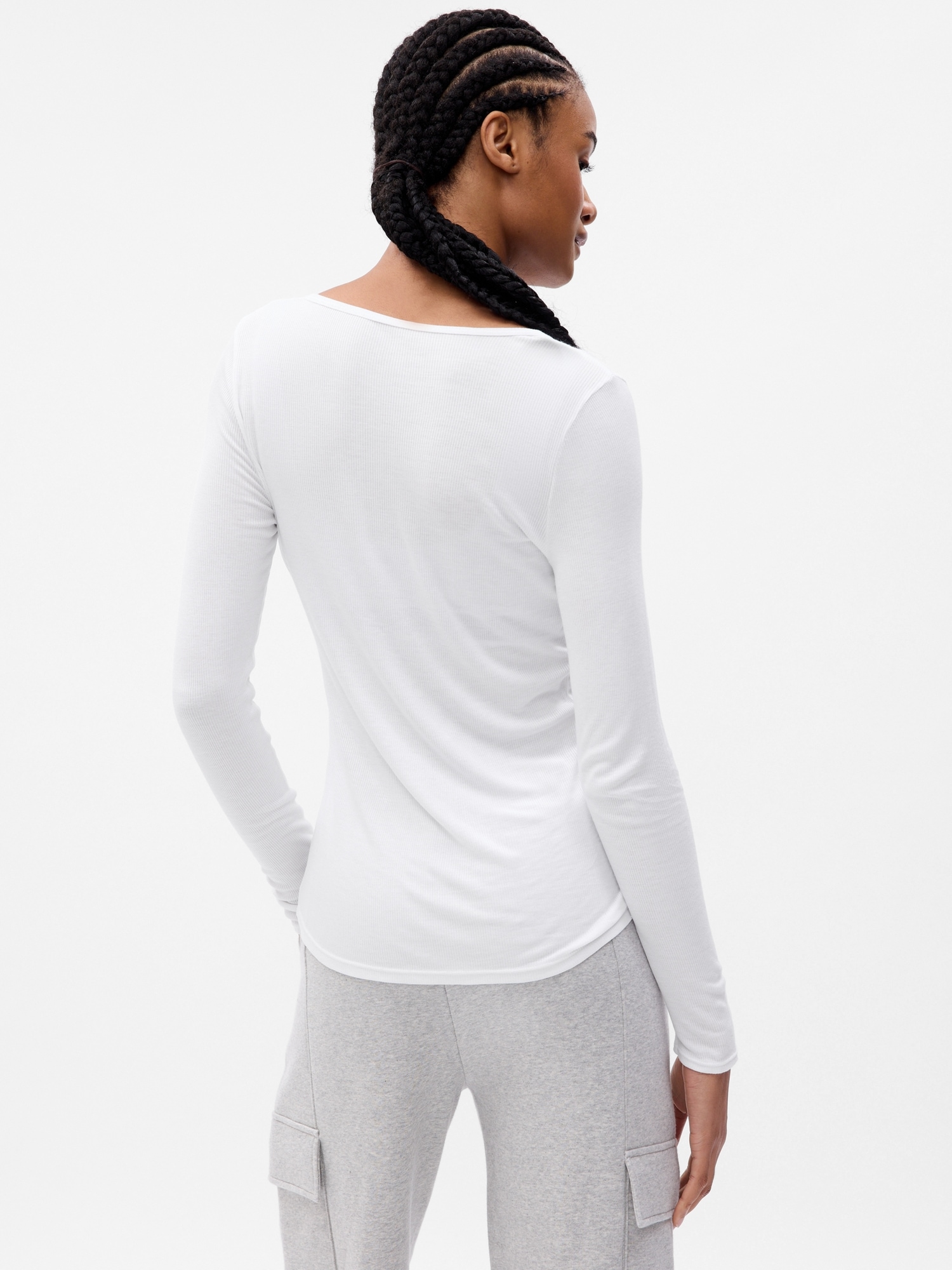 GapFit Mini Rib V-Neck T-Shirt | Gap