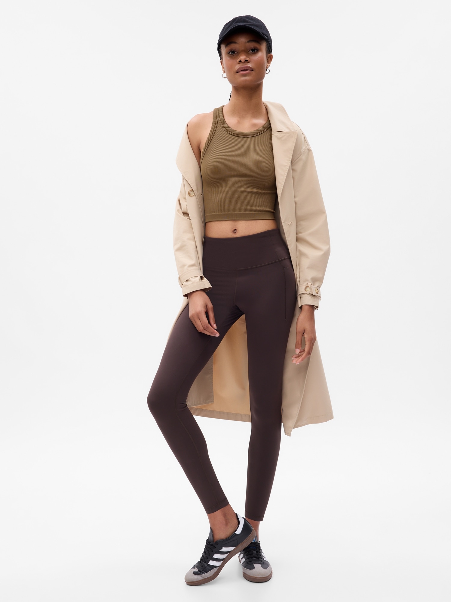 GapFit Seamless Rib Crop Halter Tank Top | Gap