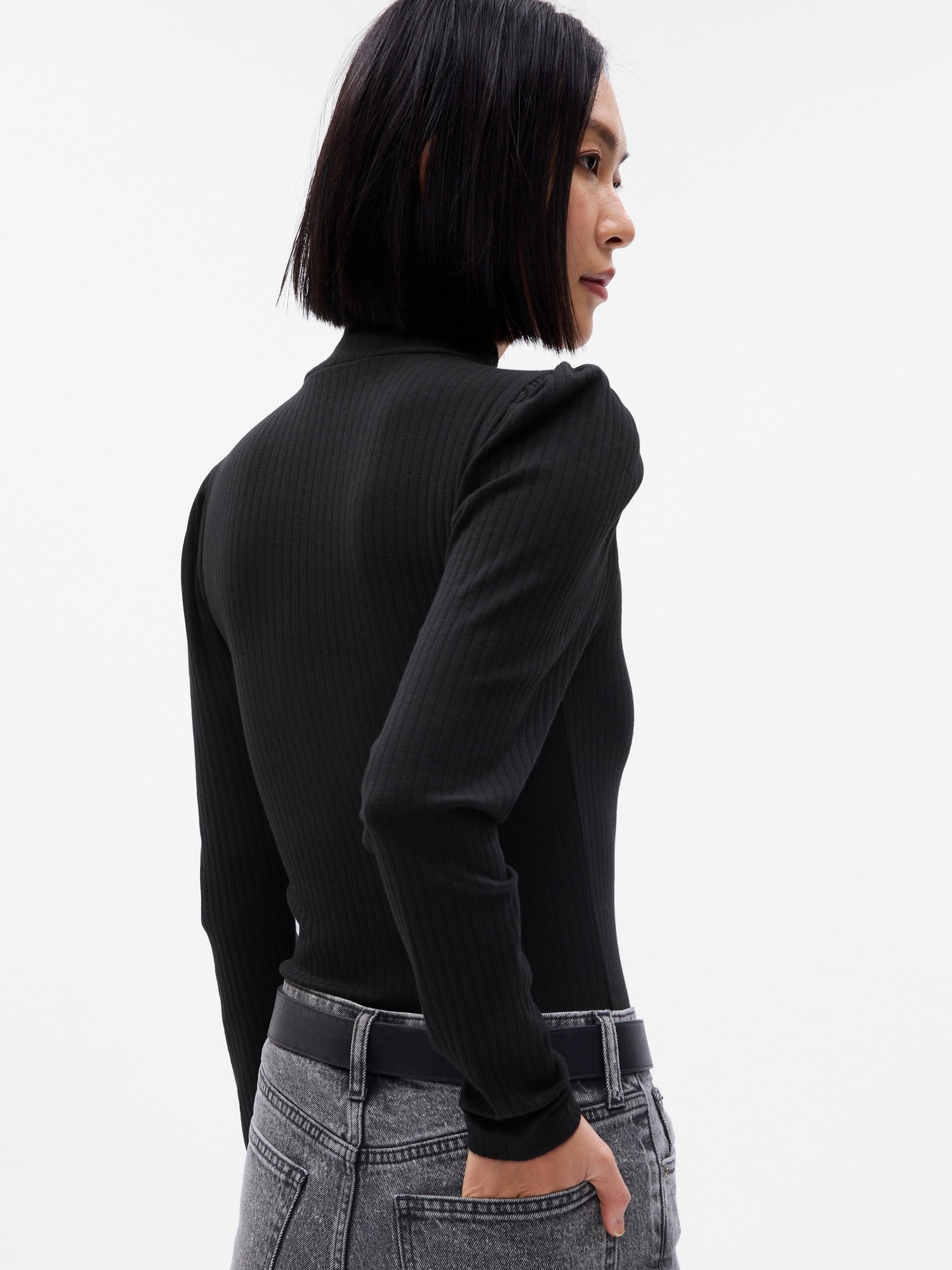 Modern Puff Sleeve Rib T-Shirt | Gap