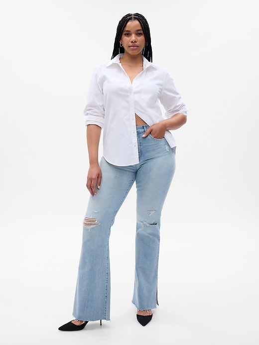 High Rise Split-Hem '70s Flare Jeans | Gap